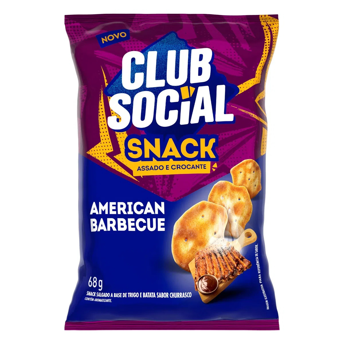 CLUB SOCIAL SNACK 68G AMERICAN BARBECUE - Caboclo Distribuidor